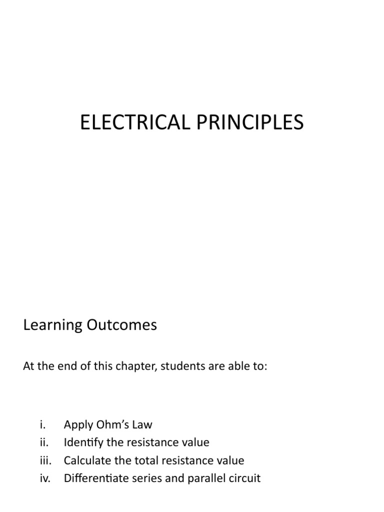 Chapter 1 - Fundamental of Electric Circuit | PDF | Resistor | Series ...
