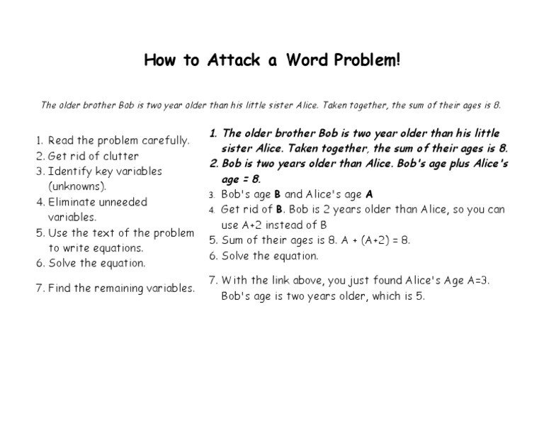 How To Attack A Word Problem | PDF