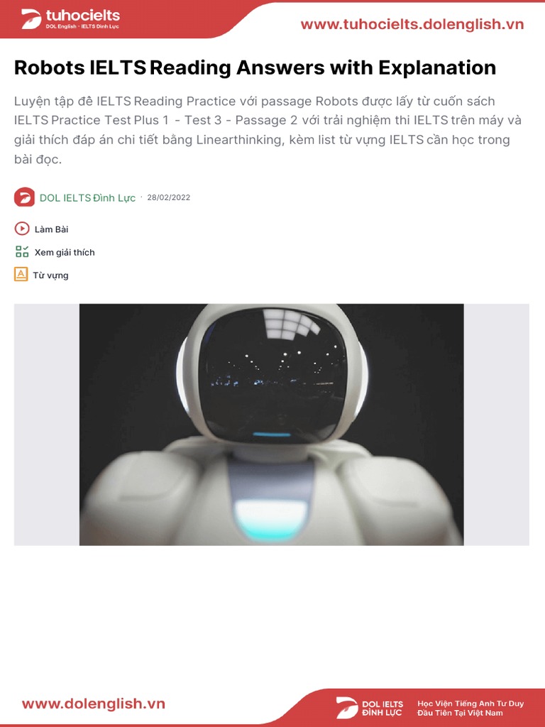 IELTS Reading Practice: Robots | PDF