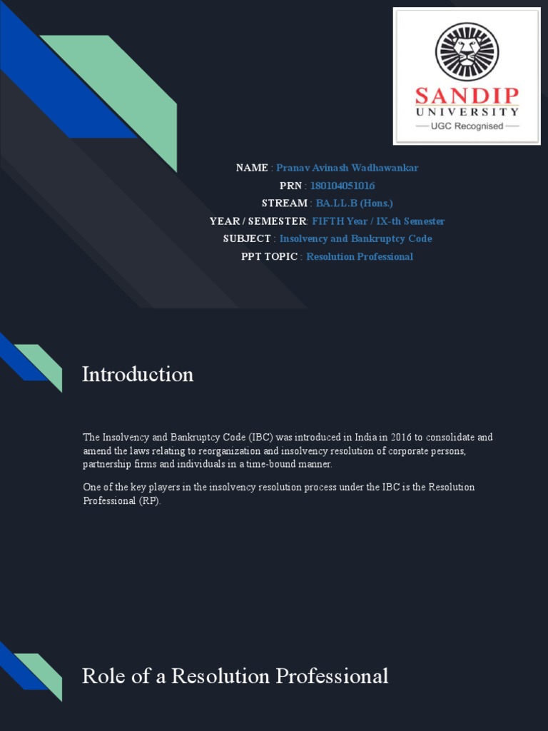 Becoming a Resolution Professional | PDF | Bankruptcy | Justice