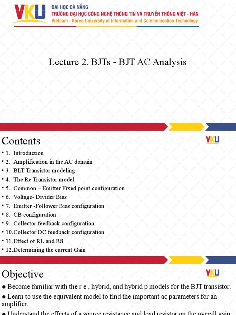 Lecture 2. BJTs - BJT AC Analysis | PDF | Bipolar Junction Transistor | Amplifier