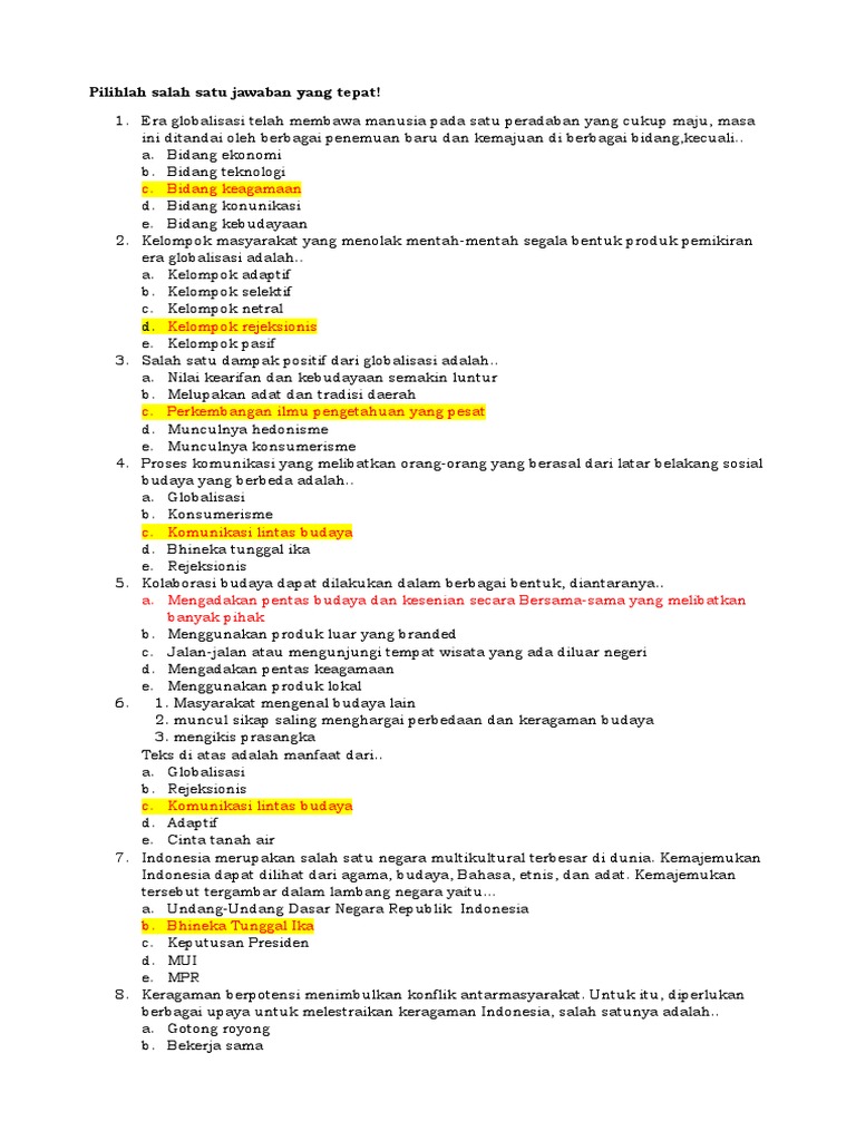 Soal Pts Xi PKN | PDF