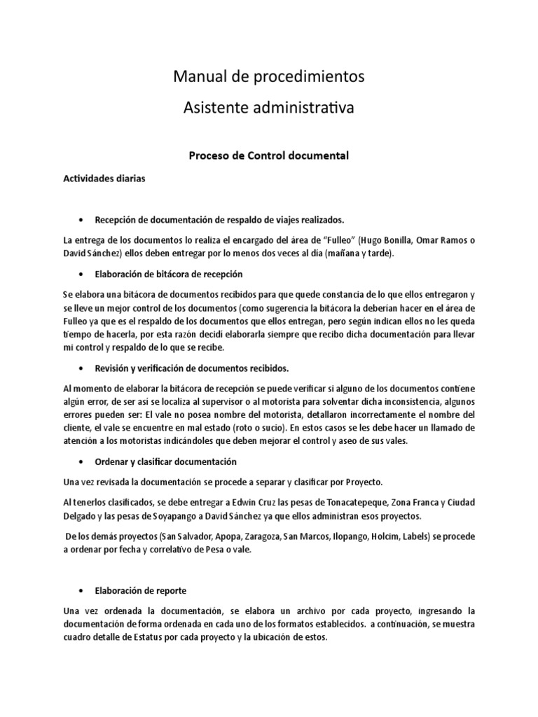 Manual - de - Procedimientos - Asistente Administrativo | PDF