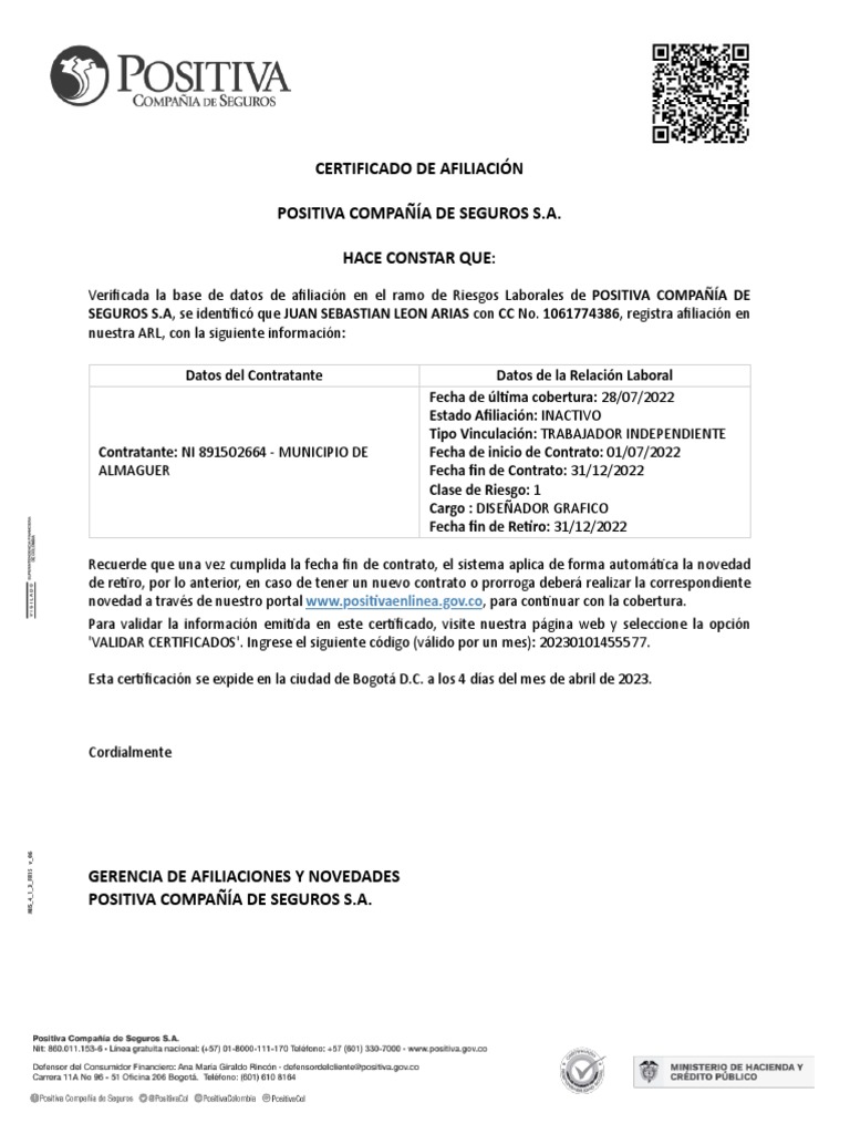 ARL Positiva 2023 | PDF