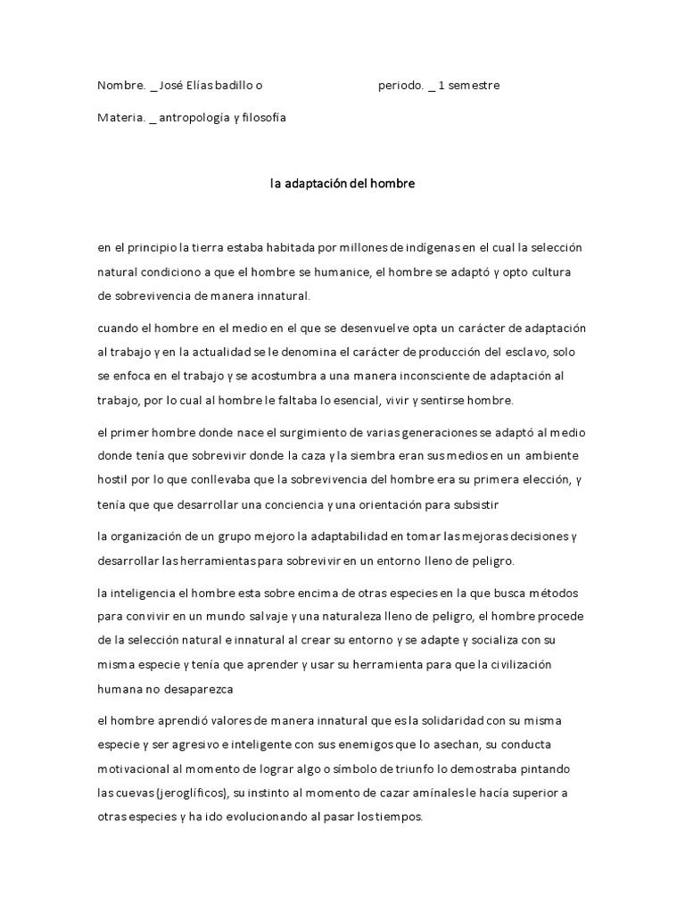 Evolución y Adaptación Humana | PDF | Aprendizaje | Evolución