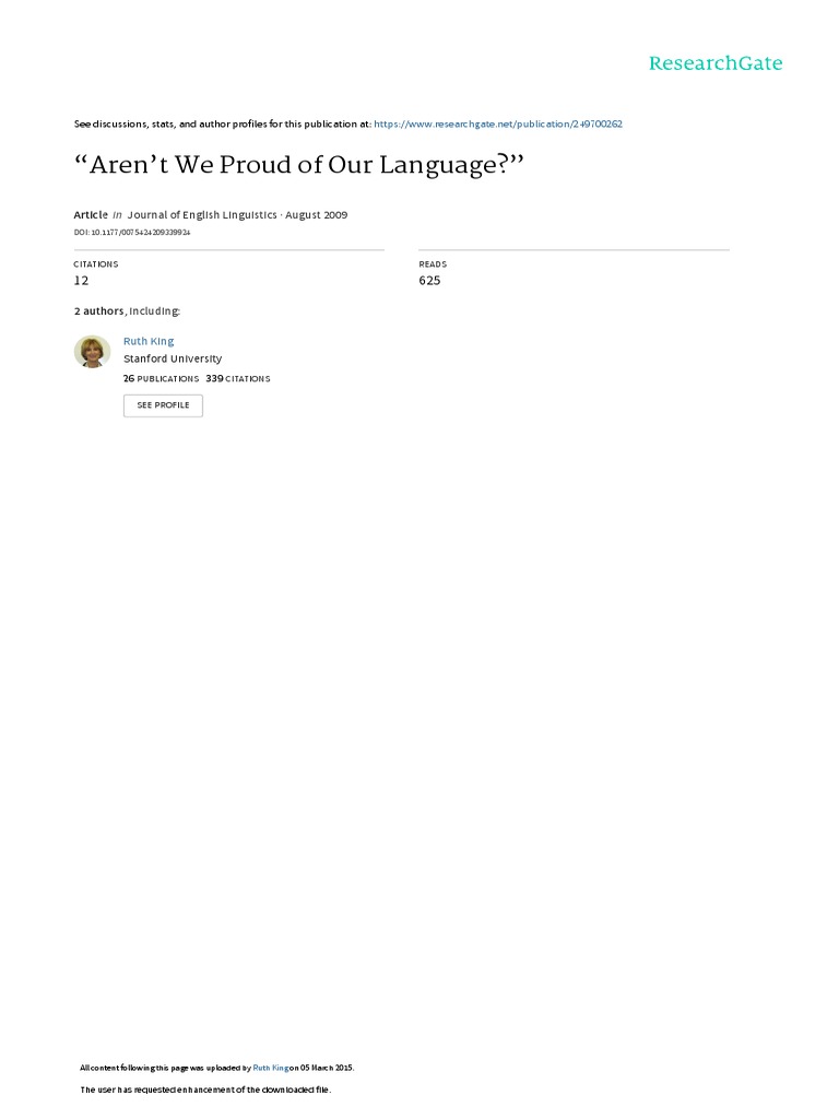 Arent We Proud of Our Language | PDF | English Language | Blog