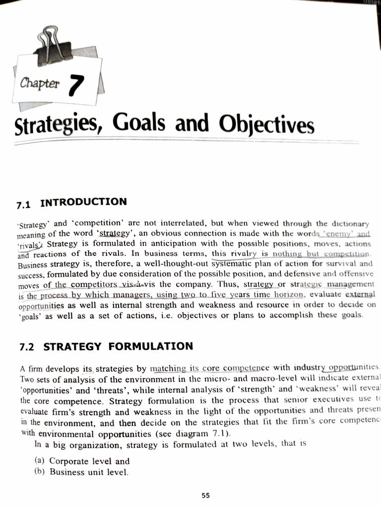 CH 7 | PDF | Strategic Management | Goal