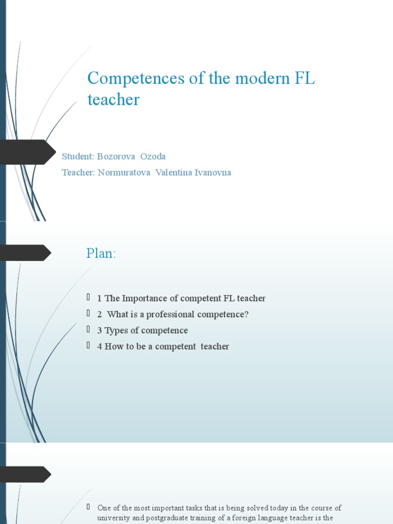 Competences of The Modern FL Teacher | PDF | Teachers | Pedagogy