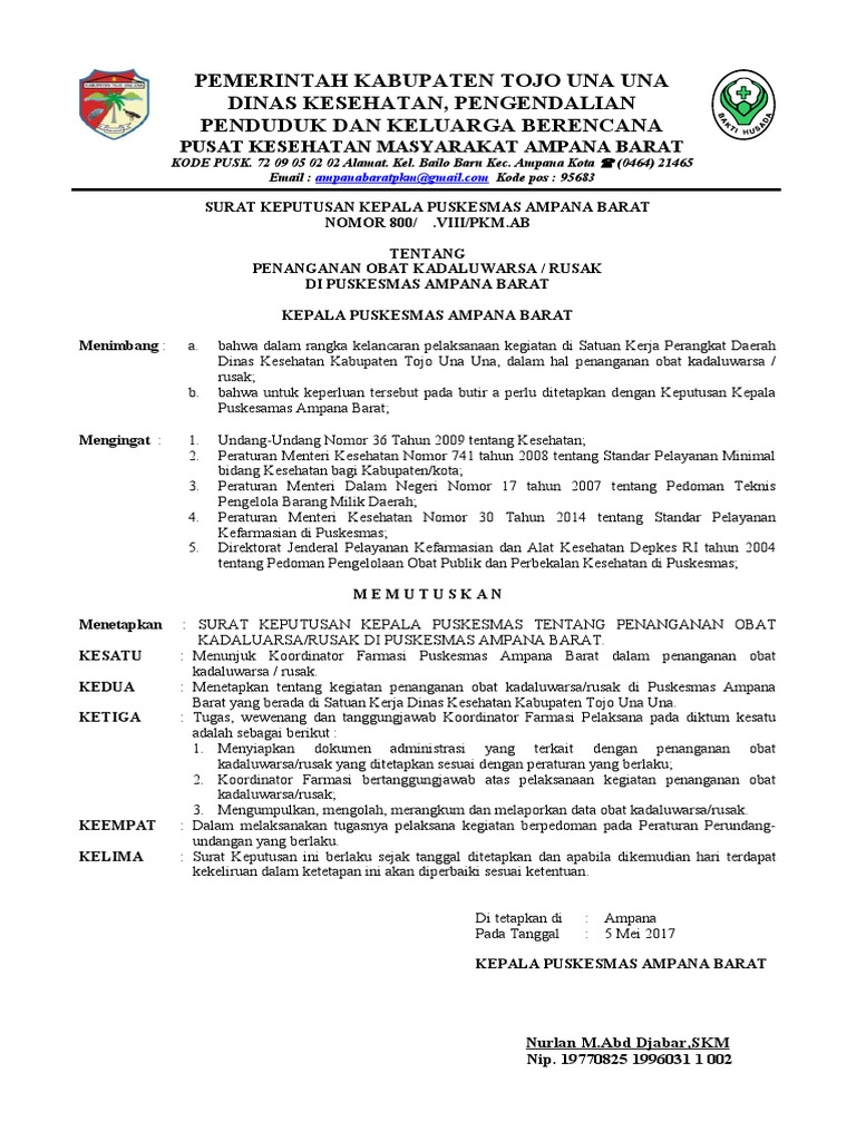8.2.3.7 SK Penanganan Obat Kadaluarsa | PDF