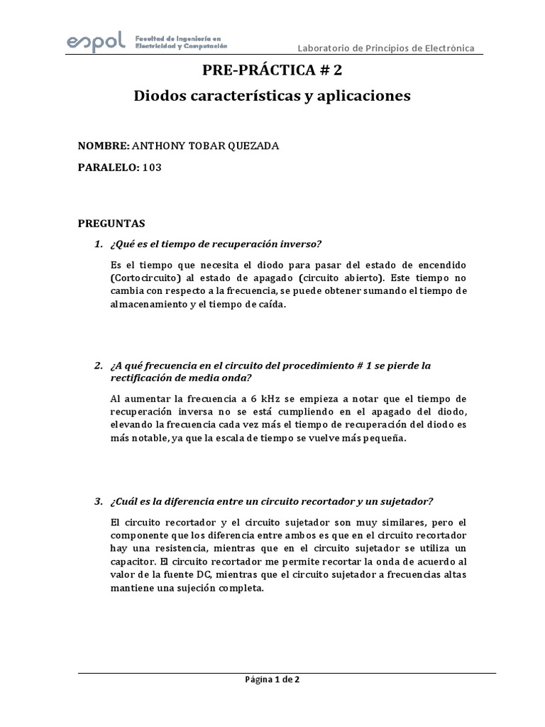 Pre-Práctica #2 - Anthony Tobar | PDF