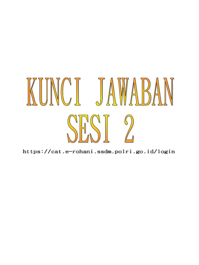 Kunci Jawaban E-Rohani Sesi 2 | PDF