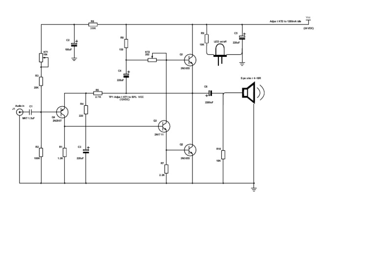 JLH 1969 Class A Amplifier Schematic | PDF