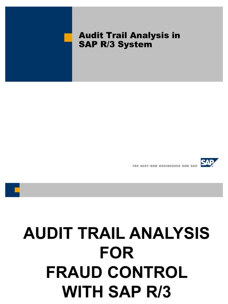 Audit Trail Analysis in SAP R3 System | PDF