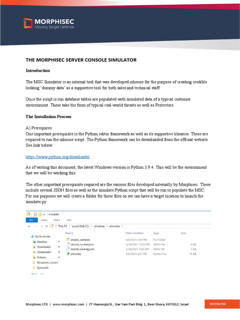 Morphisec Simulation Data For The Console (Python) - 2 | PDF Morphisec Simulation Data For The Console (Python) - 2 | PDF