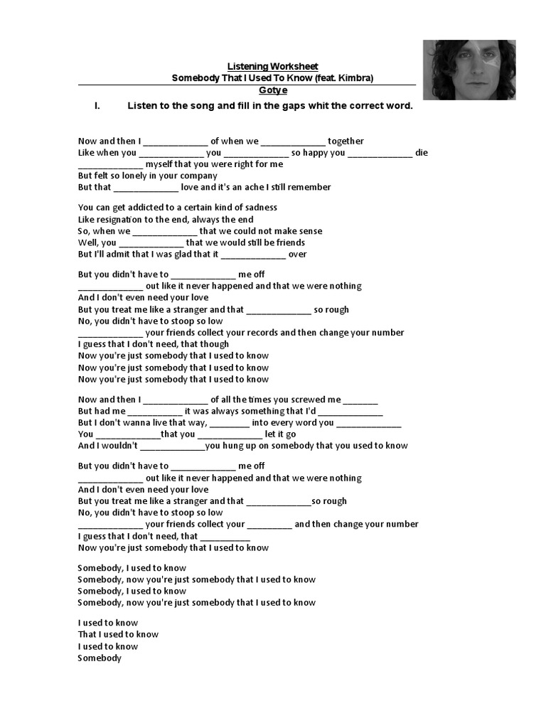 Song Gap-Fill for English Learners | PDF