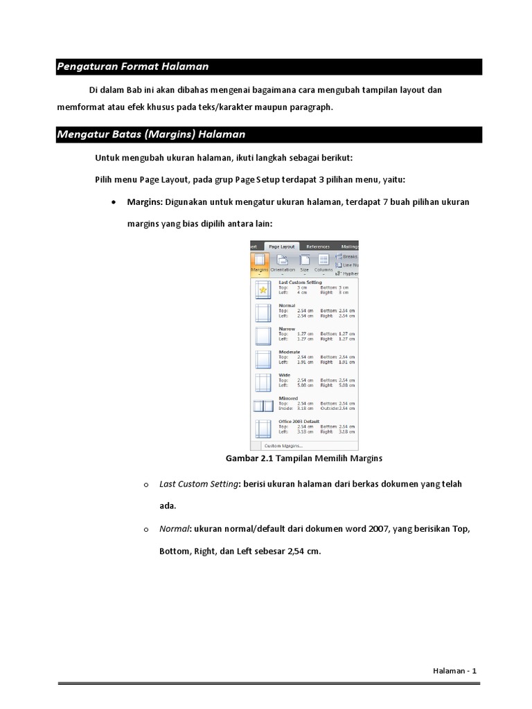 Mengatur Format Dokumen, Halaman Dan Paragraf | PDF