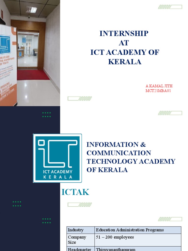 Internship AT Ict Academy of Kerala: A Kamal Jith MCT21MBA01 | PDF | Internship | Job Hunting