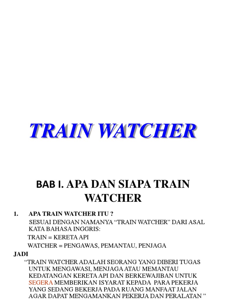 Train Watcher | PDF