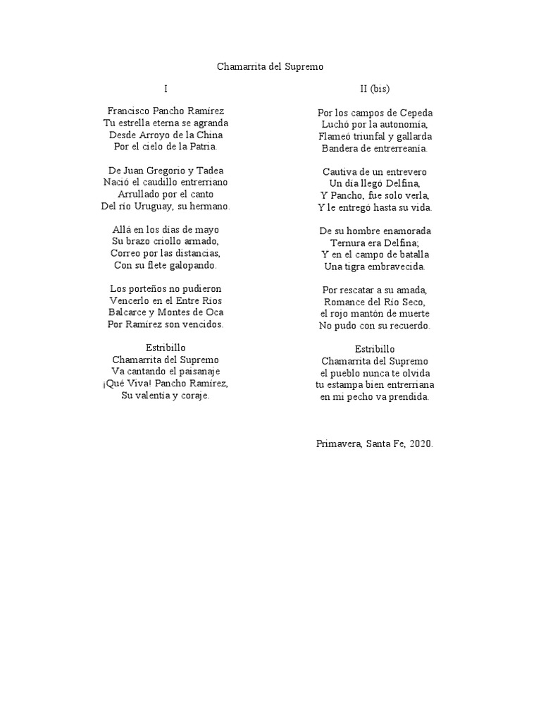 Chamarrita: Homenaje a Pancho Ramírez | PDF