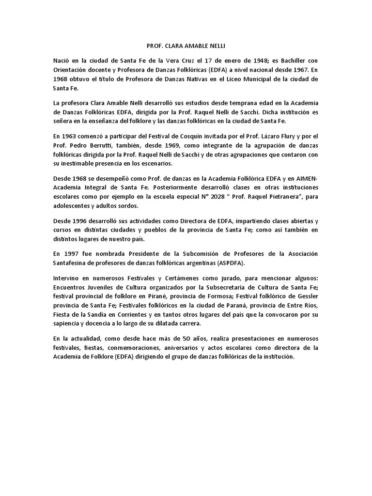 Curriculum Prof. Clara Nelli | PDF