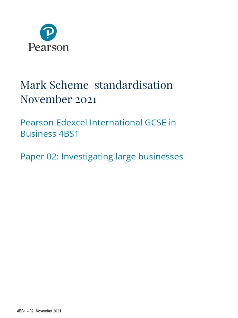 Mark Scheme Standardisation November 2021 | PDF | Information ...
