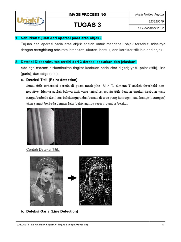 Image Processing Tugas 3_223220079_Kevin Meilina Draft | PDF
