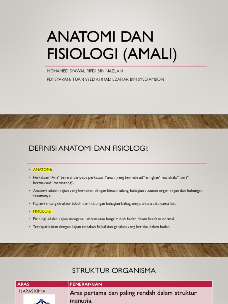 Anatomi Dan Fisiologi Amali | PDF