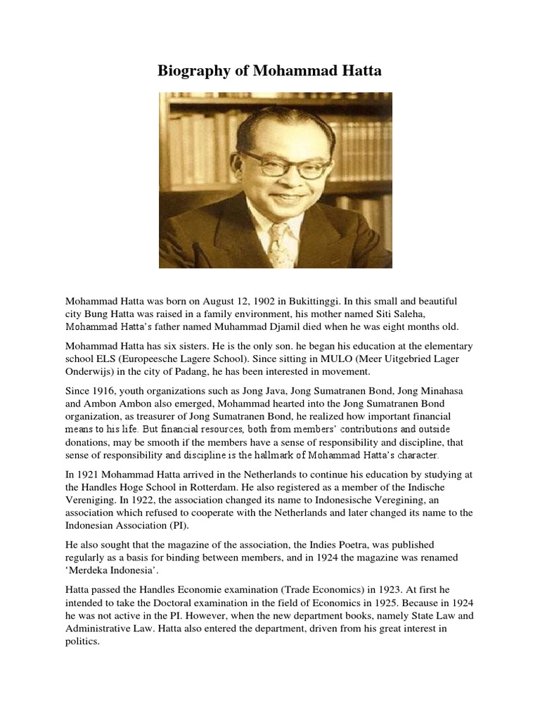 Teks Biografi Mohammad Hatta Offiwiz - File | PDF | Government | Indonesia
