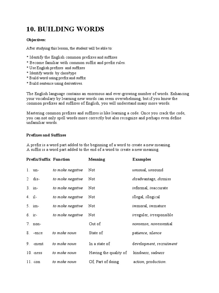 Building Words | PDF | Syllable | Word