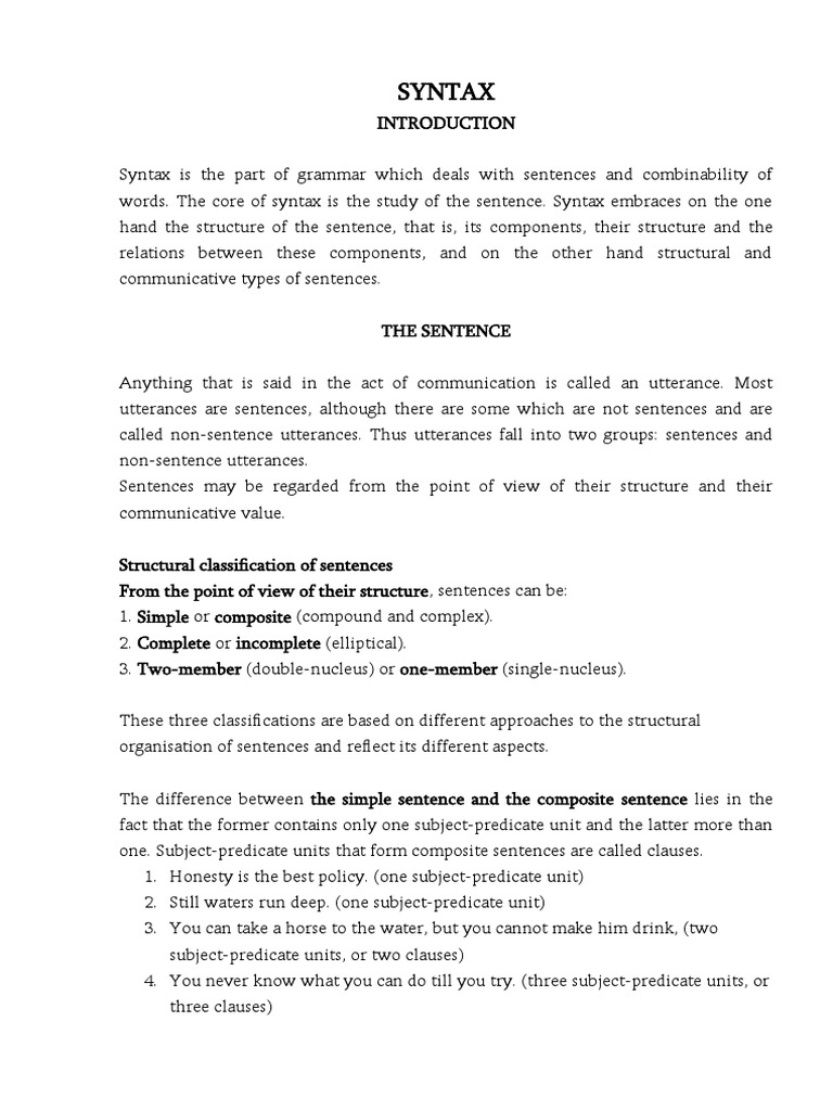 Sentence Structure | PDF | Verb | Sentence (Linguistics)