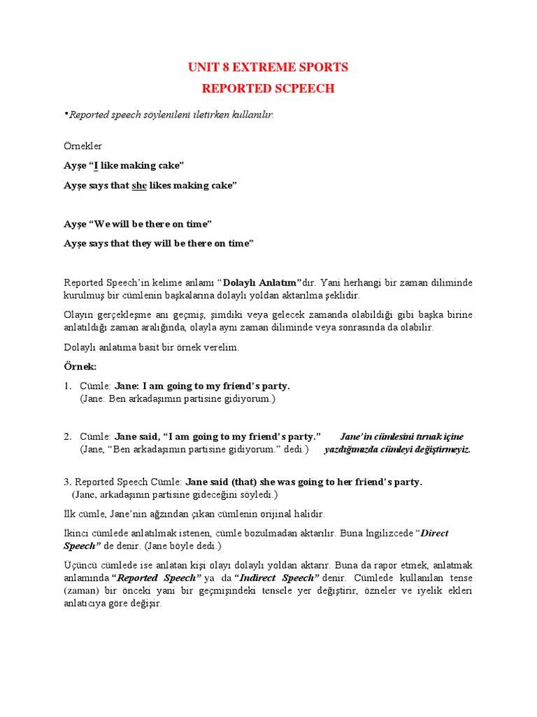 Reported Speech | PDF