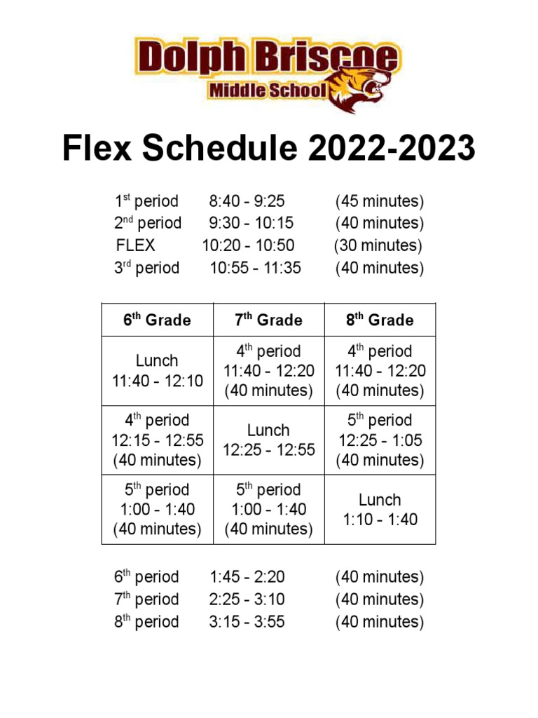 2022 2023 Flex Bell Schedule - 0 | PDF