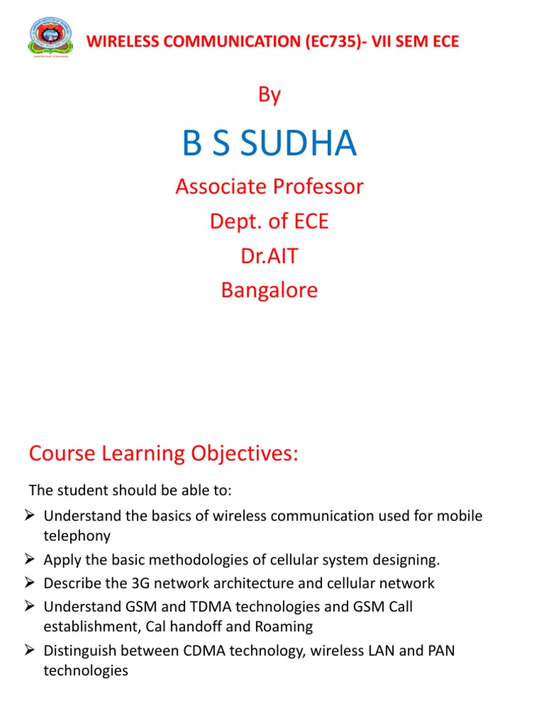 Wireless Communication Ppt 1 Unit 1 Pdf Wireless Computer Network