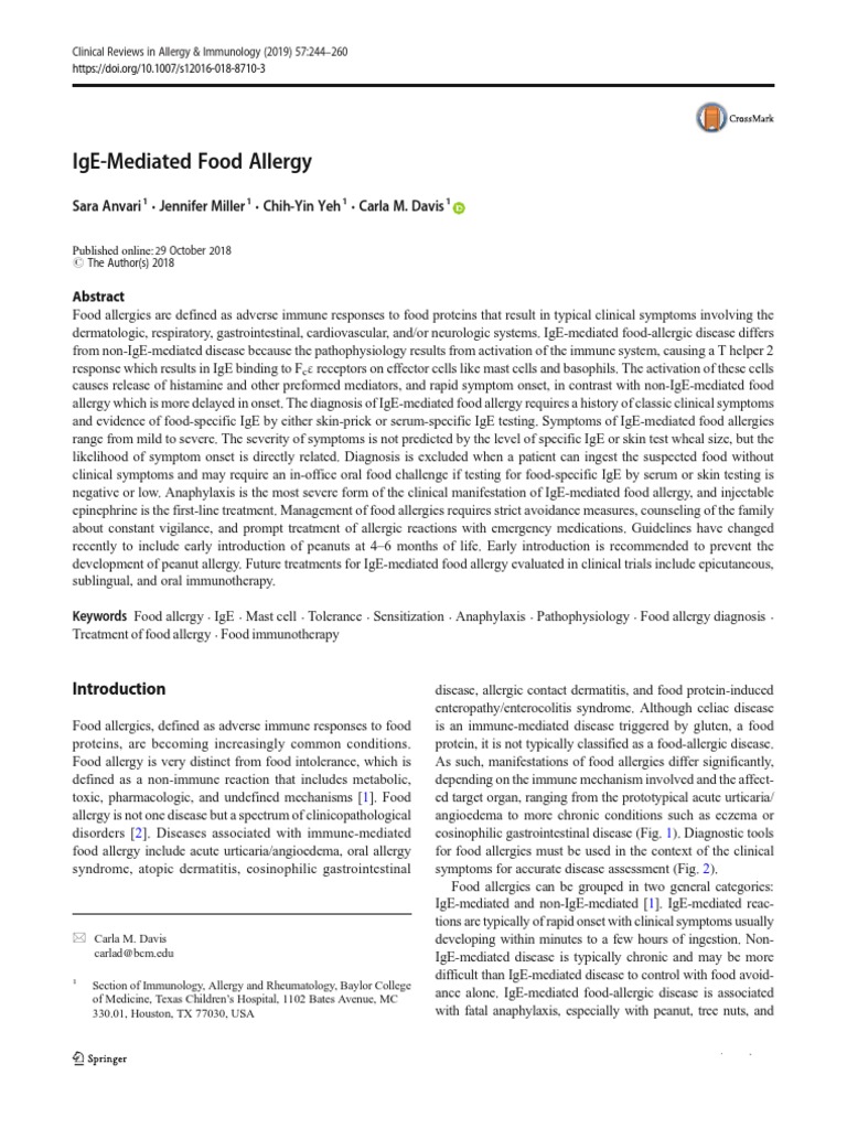 IgE Food Allergy Insights | PDF | T Helper Cell | Allergy