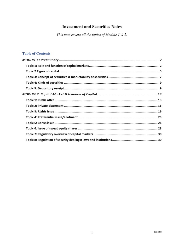 Investment Notes | PDF | American Depositary Receipt | Stocks