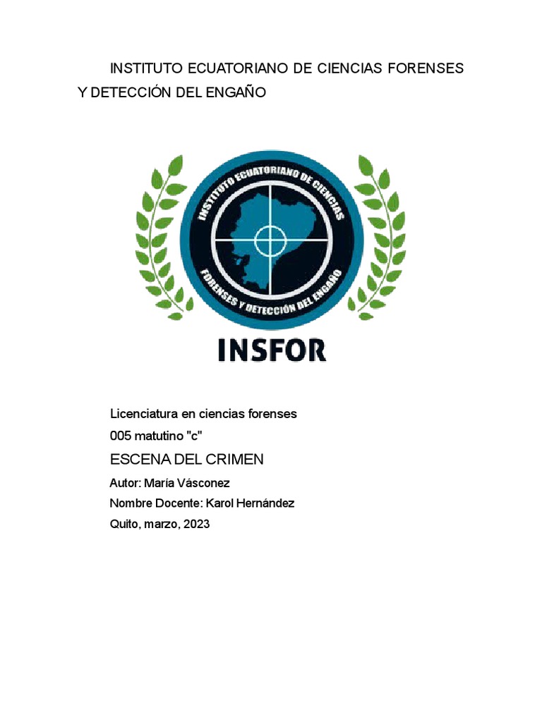 Instituto Ecuatoriano de Ciencias Forenses | PDF