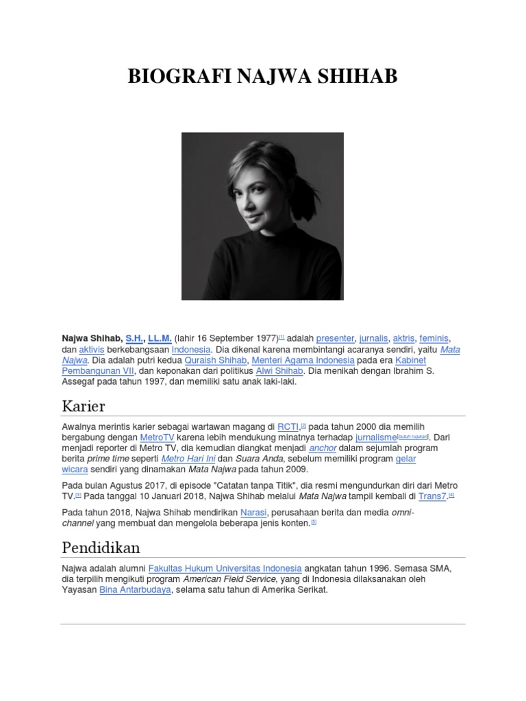 Biografi Najwa Shihab | PDF