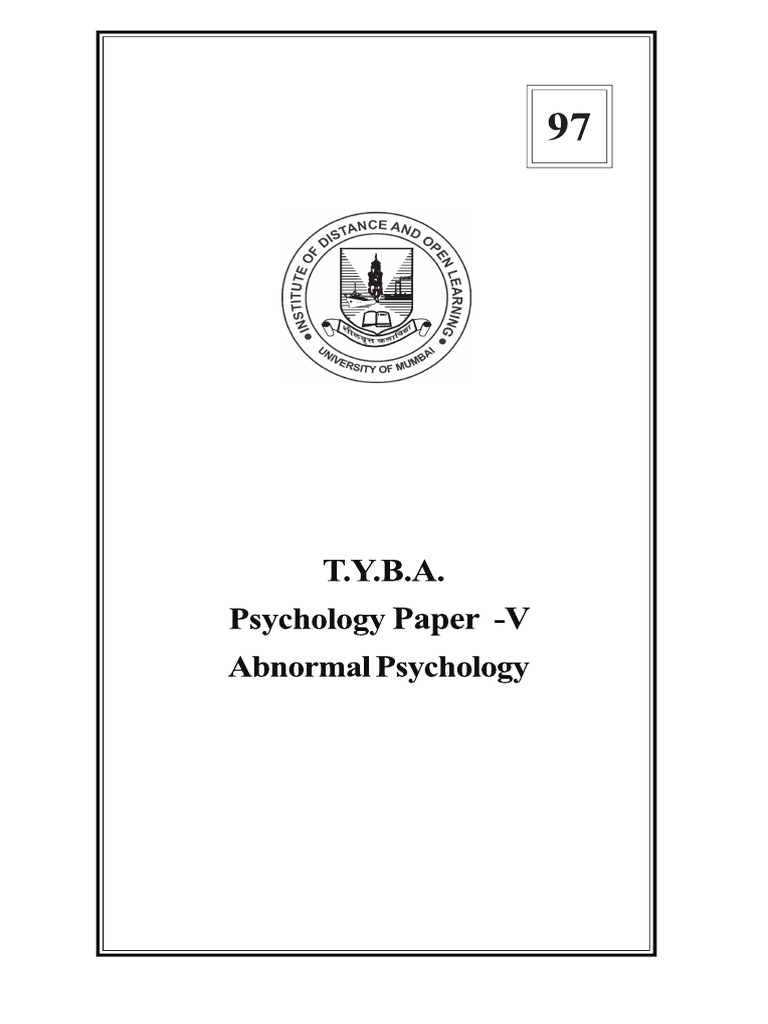 TYBA Abnormal Psychology | PDF | Diagnostic And Statistical Manual Of ... TYBA Abnormal Psychology | PDF | Diagnostic And Statistical Manual Of ...