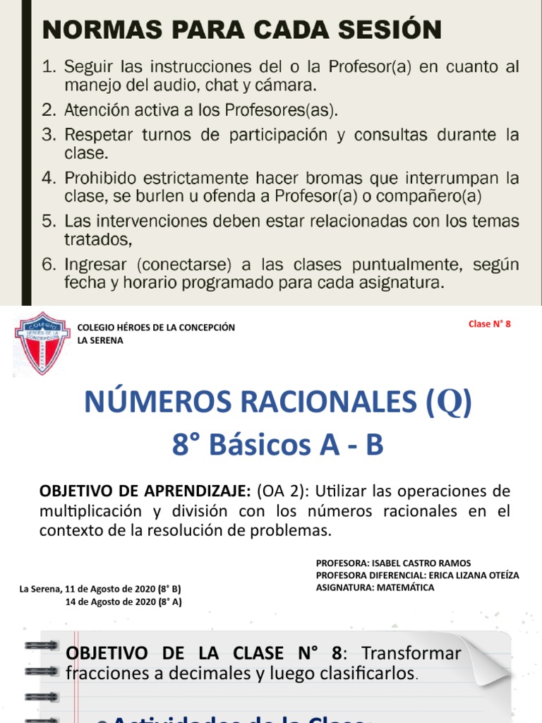 Clase Virtual 8. 8° A-B. | PDF | Álgebra | Álgebra abstracta
