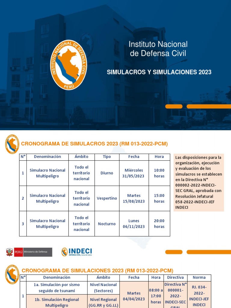 Simulación 2023 INDECI | PDF | Simulación