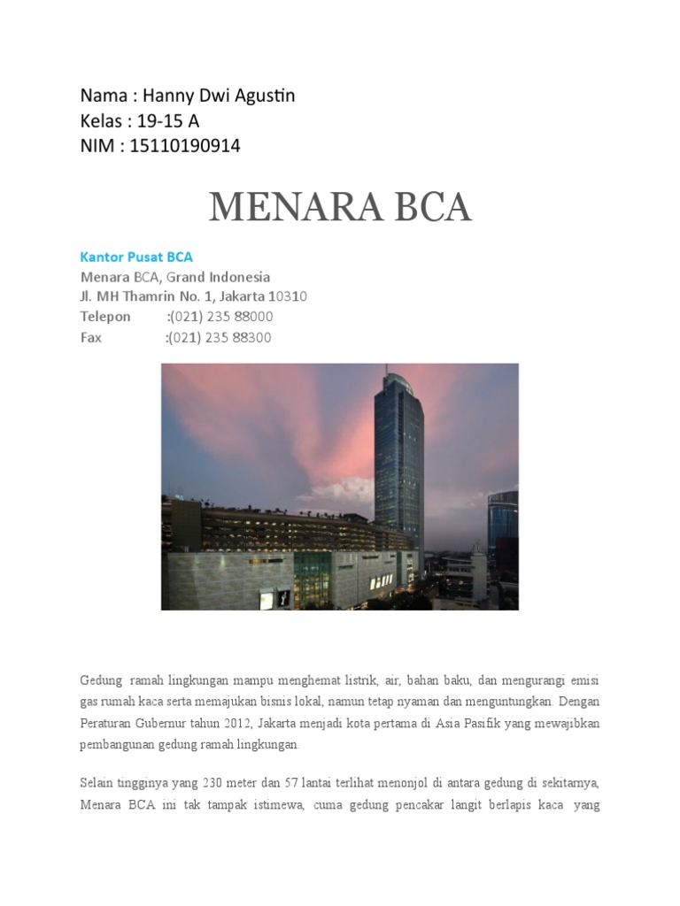 Menara Bca | PDF
