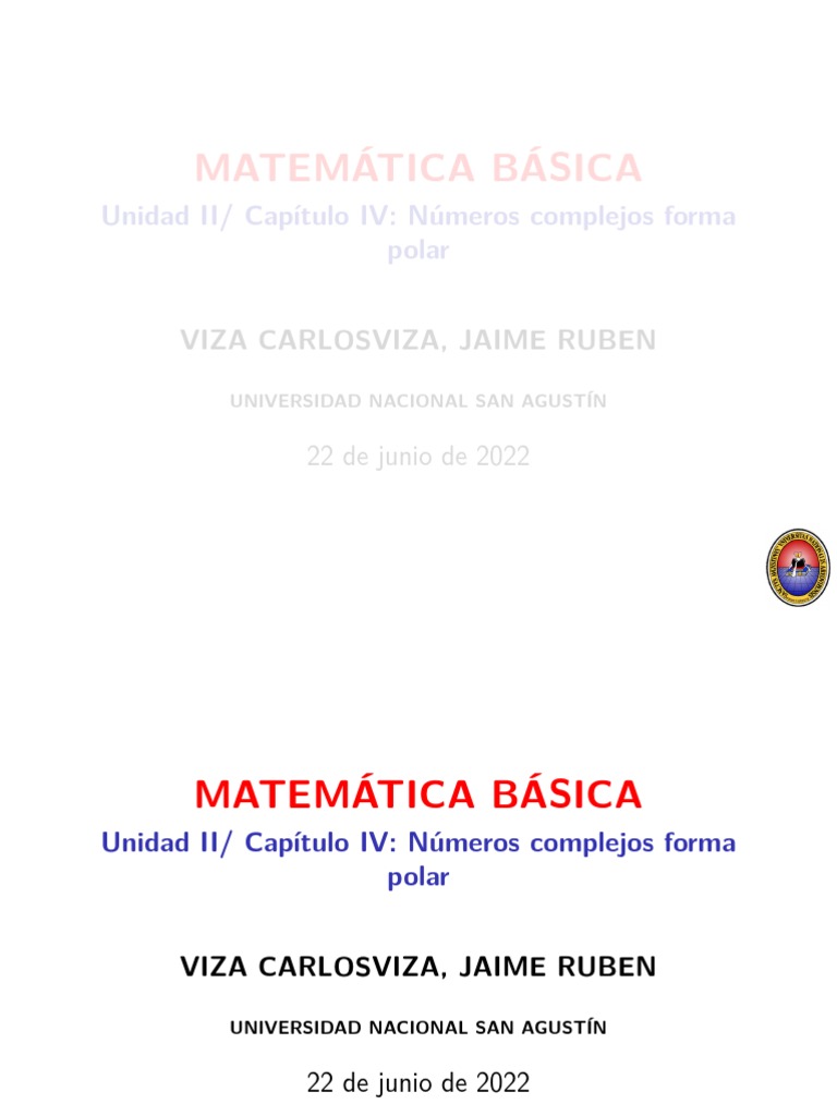 Sem 10 S1 Forma Polar Numeros Complejos | PDF | Número complejo ...