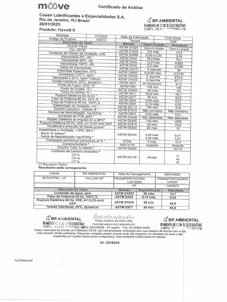 Hyvolt II Laudo | PDF