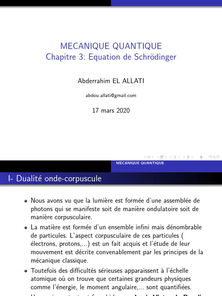 Dualité onde-corpuscule en mécanique quantique | PDF | Mécanique ...
