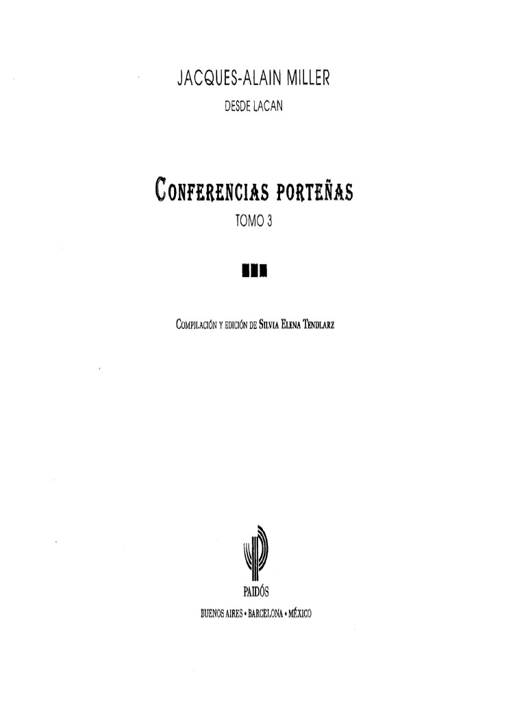 MILLER - El Ruiseñor de Lacan | PDF