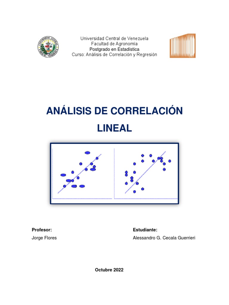 Asignación Análisis de Correlación Lineal - Alessandro Cecala | PDF | Coeficiente de correlación ...