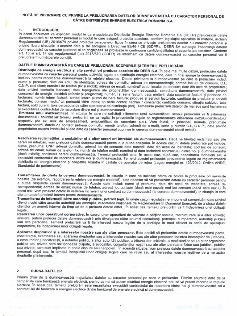 Nota de Informare | PDF