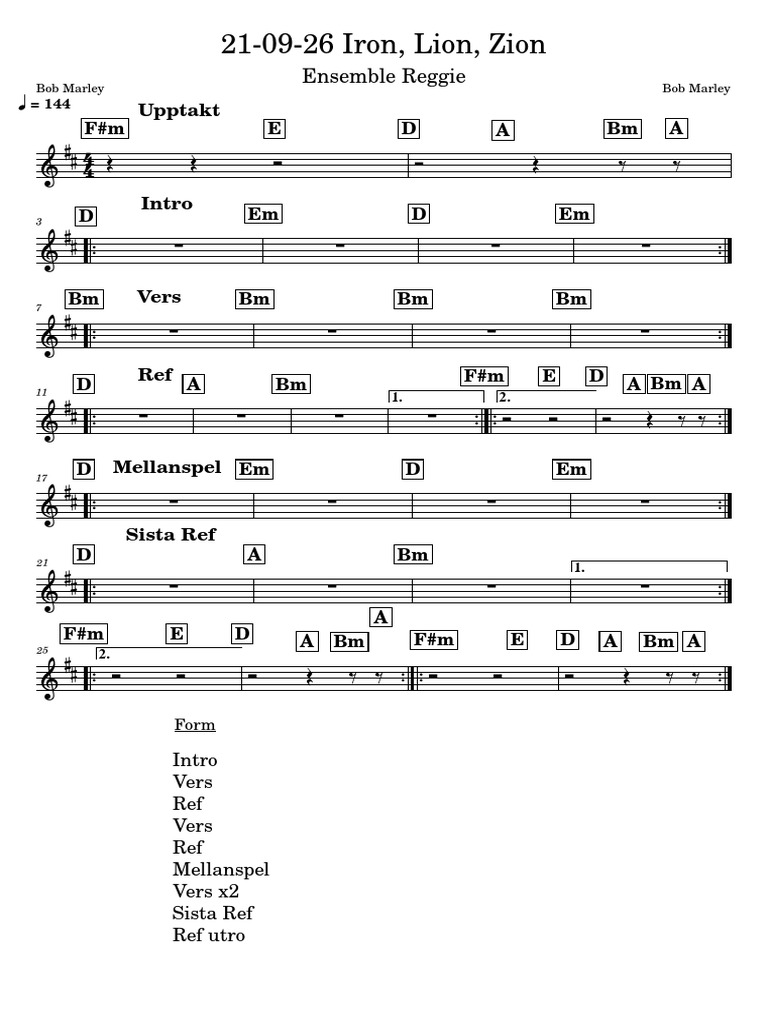 Ion, Lion, Zion Music Sheet | PDF