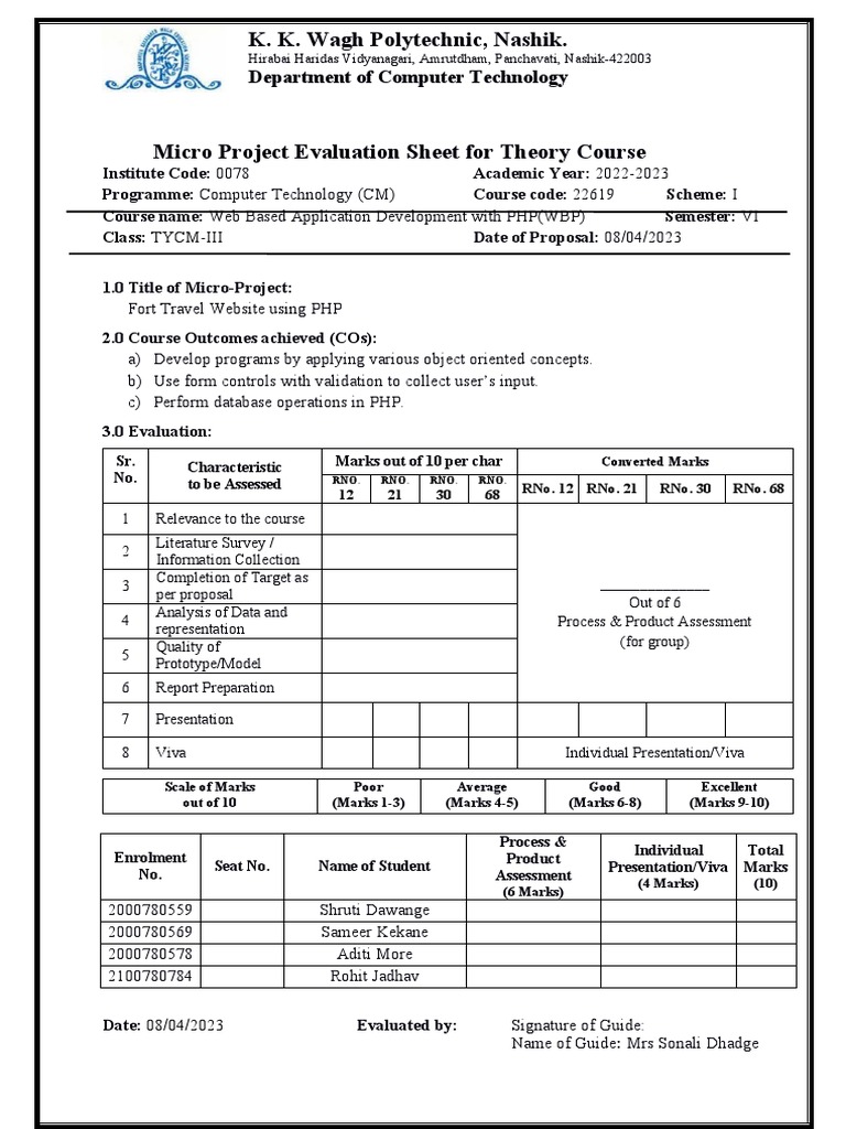 Evaluation PHP | PDF | Information Technology Management | Information Technology