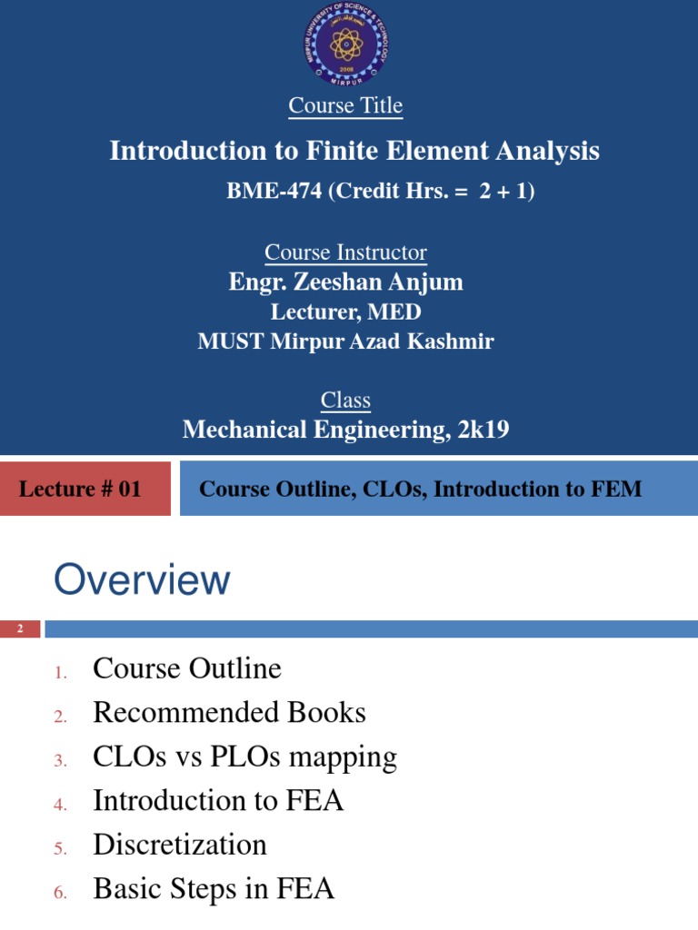 BME-474 Intro to Finite Element Analysis | PDF | Finite Element Method | Applied And ...